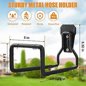 Zitalupy Garden Hose Holder, Heavy Duty Garden Hose Reel Wall Mount Water Hose Holder for Outdoor, Outside Yard & Garden, Garden Hose Storage for Water Hose, Extension Cords