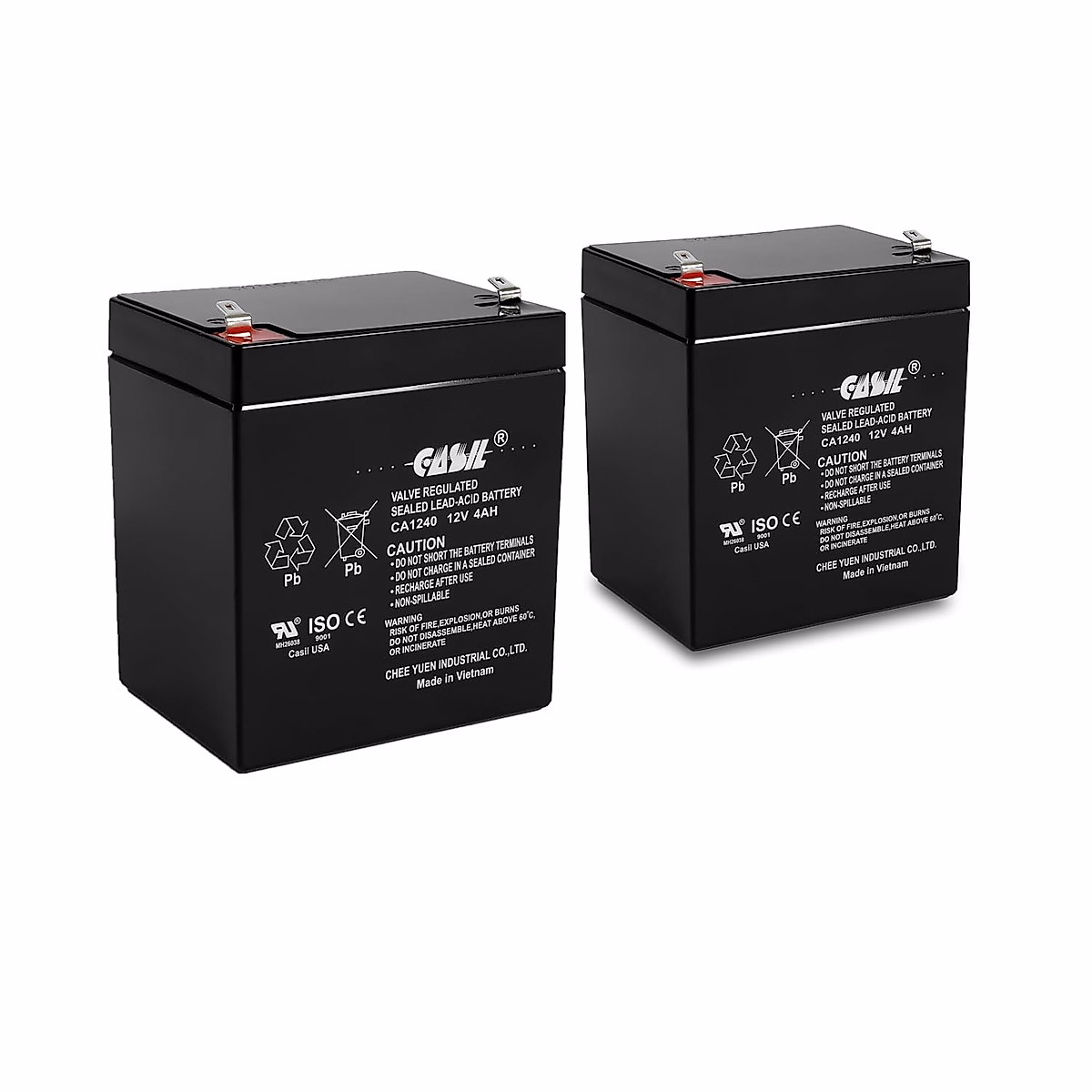 Casil CA1240 Genuine 12V 4Ah SLA Alarm Battery (2 Pack)