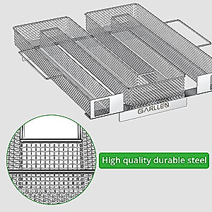 Cold Smoke Generator, GARLLEN Stainless Steel Cold Smoker, BBQ Grill Cold Smoke Box with Brush and Hooks, Smoke Generator Cold Smoking for Garden Camping Cooking