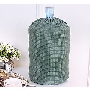 Water Dispenser Barrel Dust Cover, Bucket Accessories Elastic Fabric Reusable Furniture Cover Bottle Protector Home Office Kitchen Water Dispenser Decoration for 5 Gallon Water Bottle (Green)