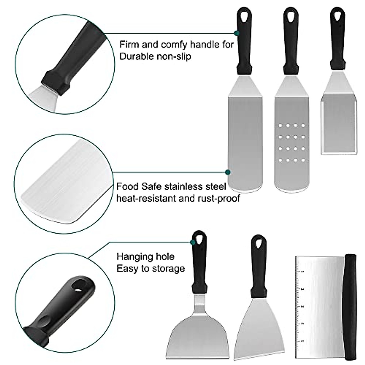 Griddle Accessories, Lidlife 31pcs Flat Top Grill Accessories for Blackstone and Camp Chef, Griddle Grill Tools Set for Professional BBQ, Grill Set with Spatula,Tongs,Bottle, Egg Ring and Carry Bag