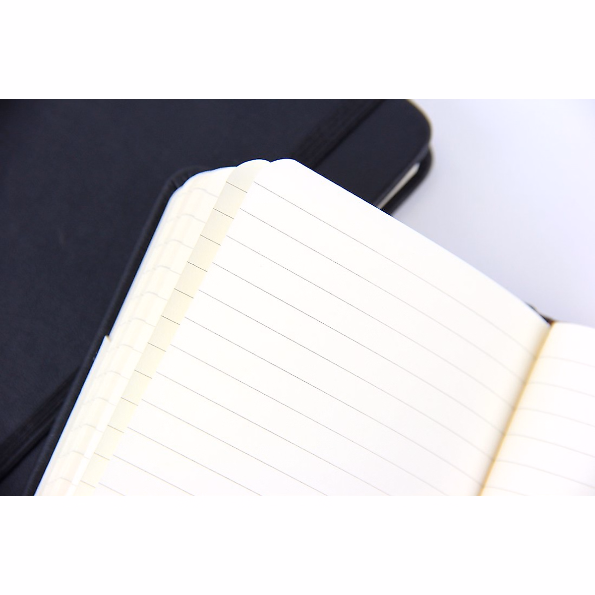 (2-Pack) Pocket Notebook 3.5" x 5.5", Small Hardcover Journal with Pen Holder, Inner Pockets, 100gsm Thick Ruled/Lined Paper, Black