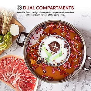 Aroma Stainless Steel Hot Pot, Silver (ASP-600), 5 quart