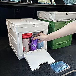 beyonday Portable Small Capacity Collapsible Storage Box with Lid for Indoor, Home Party, Picnic, Fishing, Multi-function Drinks Snacks Toys T-shirt Sorting Storage Container, 9.6''H, Green