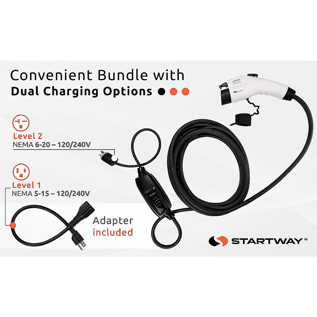 DUOSIDA Level 2 EV Charger – 16A, 25FT Portable J1772 Charging Station | Startway Edition
