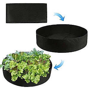 Pannow 50 Gallon Plant Grow Bags, Round Raised Garden Planting Beds Pots, Heavy Duty Fabric Grow Pot, Durable Breathe Cloth Planting Container for Potatoes Vegetables and Fruits, Gardening & Outdoor