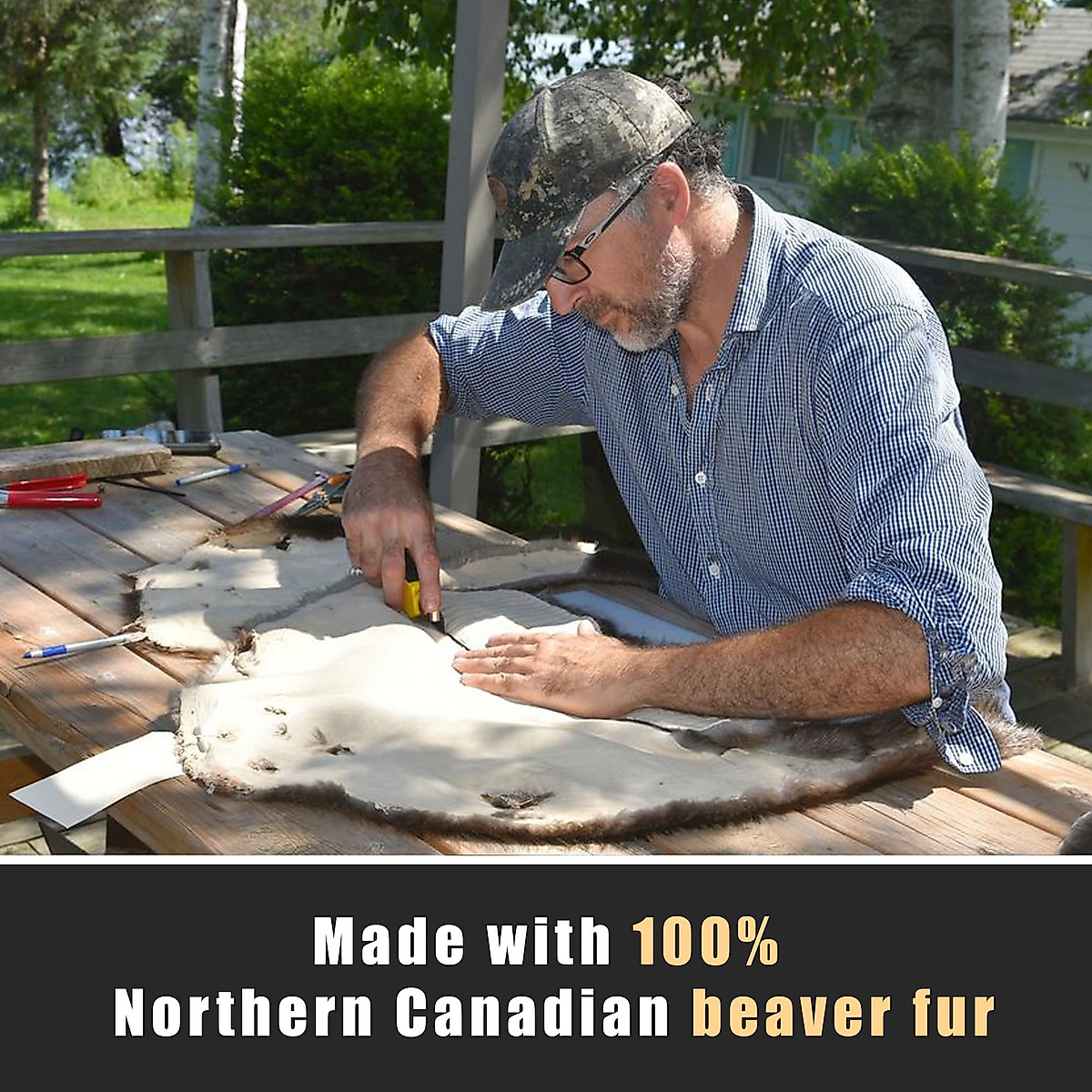 Standing Wolf Beaver Fur Bow String Silencers | Traditional Archery Bowstring Silencers/Dampeners | Beaver Balls (Beaver Fur)