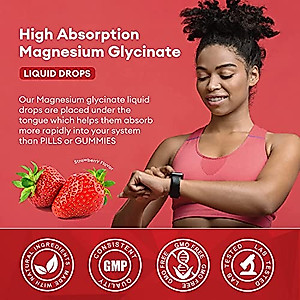 (2 Pack) Magnesium Glycinate Supplement,Magnesium Liquid Drops with Magnesium Glycinate 500mg Fiber 500mg Bromelain Vitamin B,C,D - Promotes Nerve, Bowel, Relaxation Function