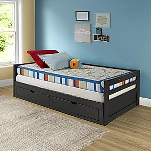 Alaterre Furniture Jasper Twin to King Extending Day Bed with Storage Drawers, Espresso