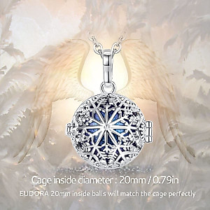 EUDORA Harmony Bola Snowflake Blue Winter Snow Baby Tone Musical Chime Ball Pendant Pregnancy Necklace
