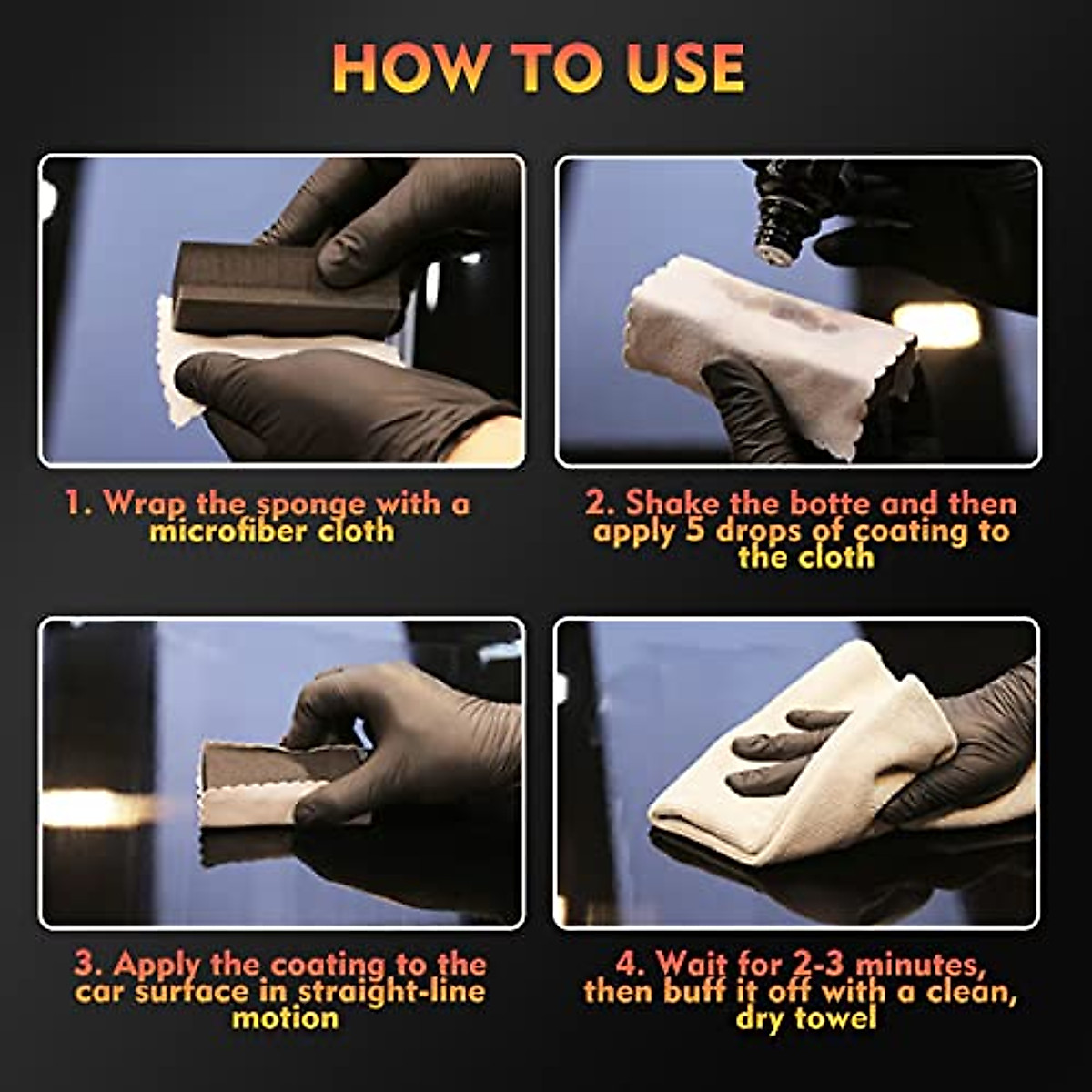 Advanced 10H Ceramic Coating for Cars, High Gloss Ceramic Coating with Applicator, Easy-to-Use Scratch Resistant Nano Graphene Ceramic Coating Kit, 3 Years Hydrophobic Paint Protection (30ml)