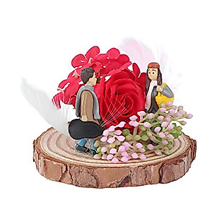 VALICLUD Ornament Decoration Terrarium Miniatures Bridal Show Stand Couple Micro Landscape Lover Love Couple Figurines Cake Decorating Landscape Ornaments Wood Doll House Bride Booth
