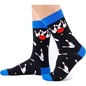 HAPPYPOP Gifts For Bowlers Men, Funny Bowling Gifts For Men, Bowling Gifts And Novelties, Mens Bowling Socks Funny Stocking Stuffers