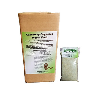 Castaway Organics Worm Food for All Composting and Live Bait Worms, Red Wigglers, Nightcrawlers (8oz Case Pack)