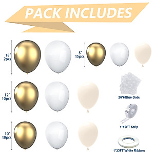 Black White Balloon Garland Kit Kelfara 120Pcs Different Sizes 12/10/5 inch Matte Black White and Metallic Silver Confetti Latex Balloons for Wedding Birthday Party Accessory Arch Decoration