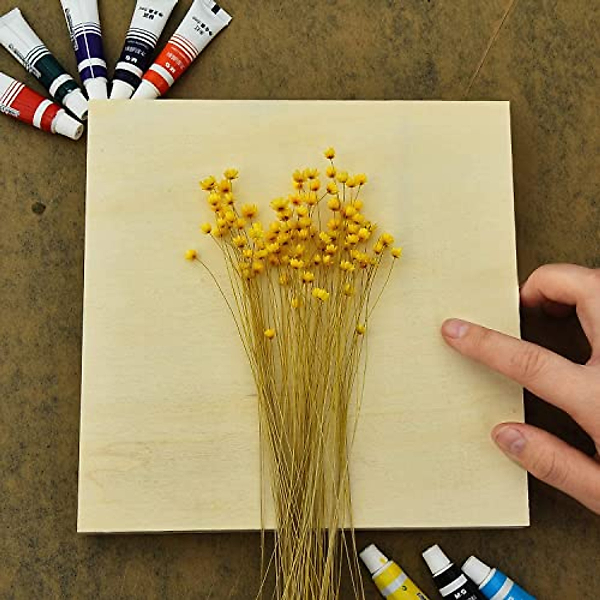 YoleShy 6 Pcs 8'' x 8'' Unfinished Wood Cradled Painting Panel Boards for Arts & Craft - Wooden Canvas Panels