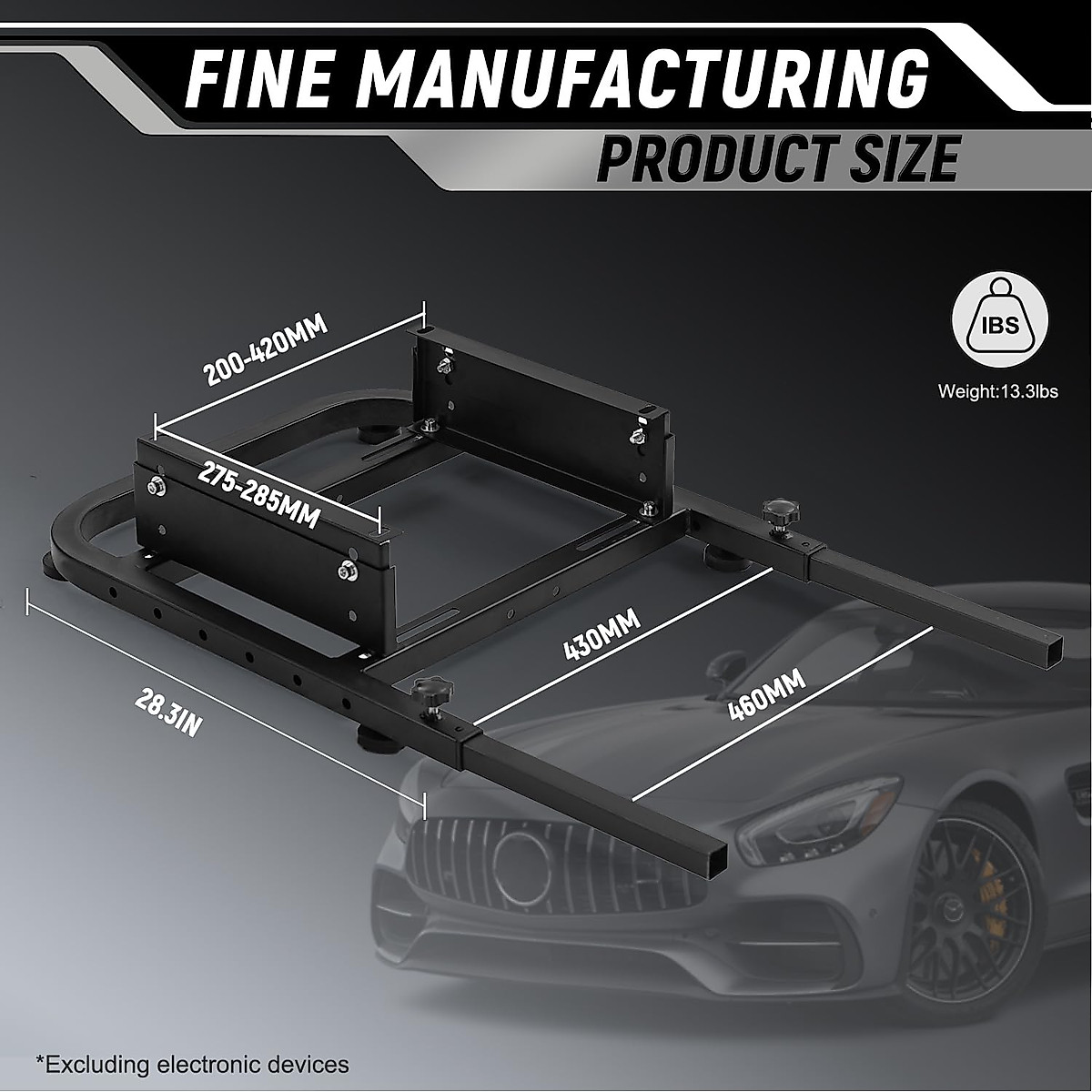 Marada Racing Rear Seat Stand Add-On Rear Half Chair Stand for Steering Wheel Stands to Racing Simulator Cockpit, Universal Bucket Frame Mount Bracket,49cm,No Seat