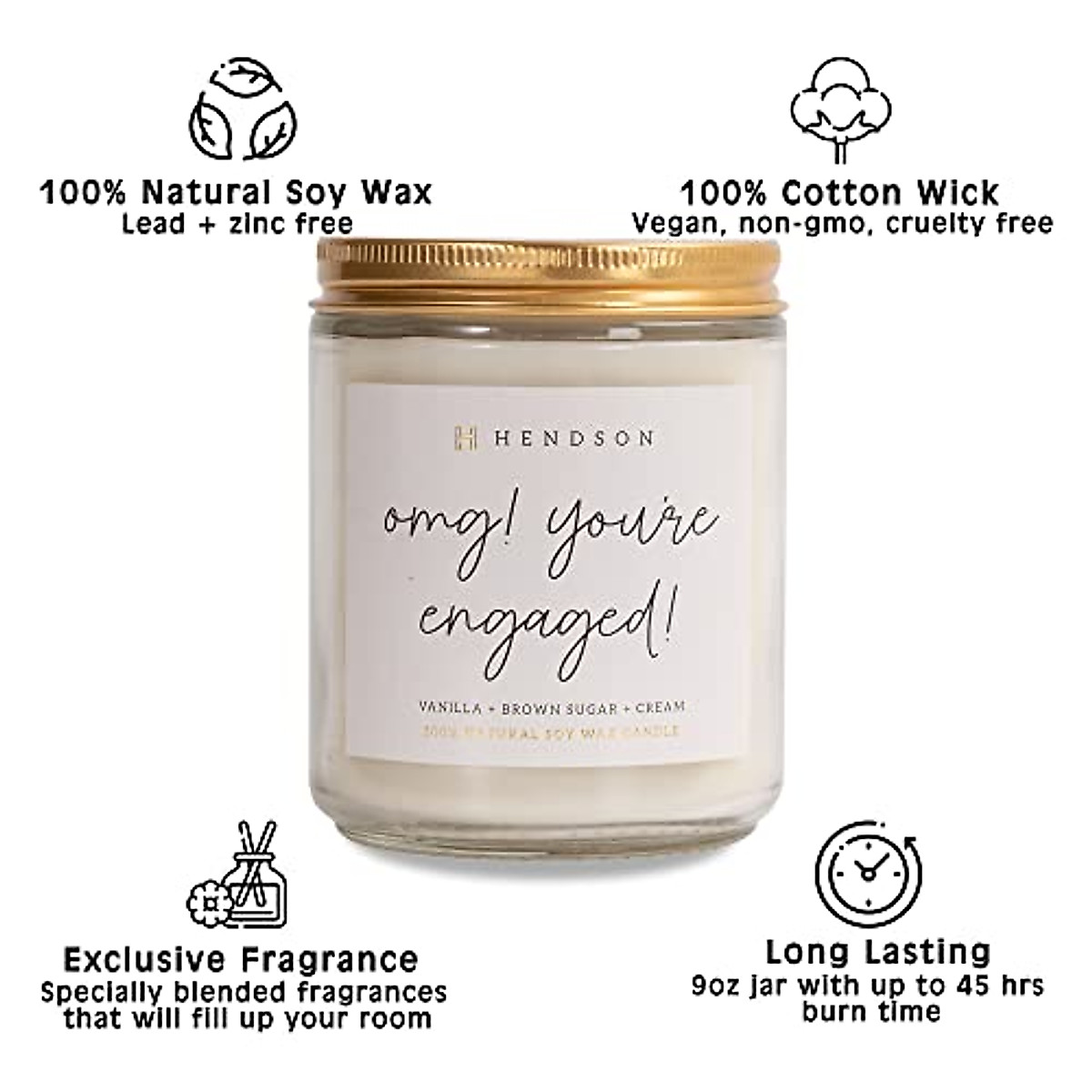 Engagement Gifts for Women - Wedding Candle, Bridal Shower, Bachelorette Party Gift for Bride to Be - Christmas Present for Engaged Couple Fiance, Couples Gift - OMG Youre Engaged Candles