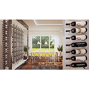 VintageView Vino Series - Vino Pins Designer Kit 6 Bottle Wall Mounted Wine Rack (Clear Acrylic) Stylish Modern Wine Storage with Label-Forward Design