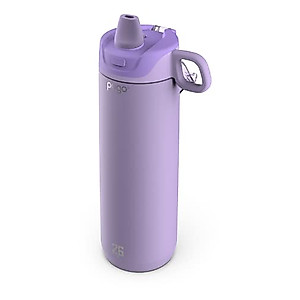 Pogo Active Stainless Steel Insulated Water Bottle with Leak Proof Straw Lid, 26oz, Lilac