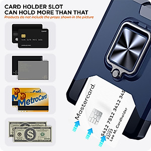 𝟐𝟎𝟐𝟑 𝗡𝗘𝗪 Google Pixel 8 Pro Case with Slide Camera Cover and Card Holder - Wireless Charging Compatible Pixel 8 Pro Wallet Case with Magnetic Kickstand (Blue)