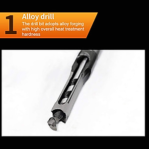 ChgImposs 16MM Woodworking Square Hole Drill Bit, Alloy Steel Wood Hole Saw Mortising Chisel Bit with Twist Drill, DIY Woodworking Countersink Bit Woodworker Hole Drilling Tool