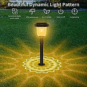 SIDSYS Outdoor Solar Lights for Yard, Glass Dream Dynamic Solar Outdoor Lights, 230LM Pattern Changing Warm Solar Garden Lights, IP65 Waterproof Solar Powered Pathway Lights 8 Pack
