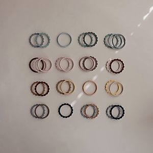 mushie Pearl Teether Bracelet | 3-Pack (Linen/Peony/Pale Pink)