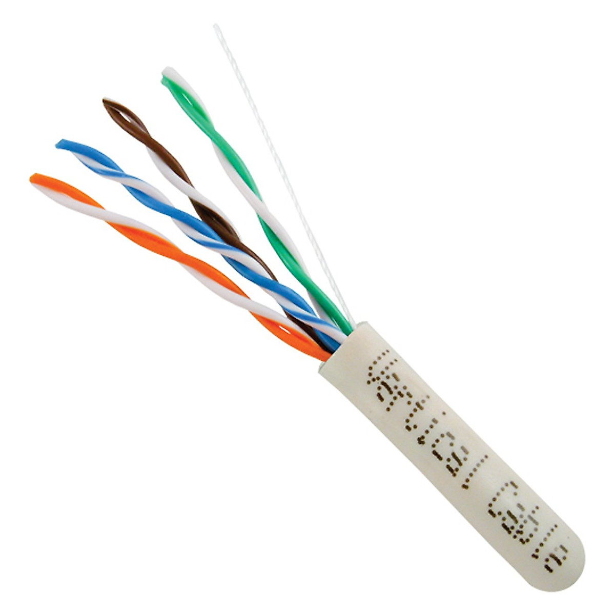 Vertical Cable Cat5e, 350 Mhz, UTP, UV Jacket, Outdoor, CMX, 1000ft, Bulk Ethernet Cable, White