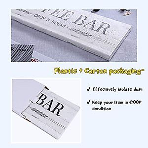 Coffee Bar Signs Docer with Grey Wood Grain, Canvas Coffee Wall Art Rustic Home Decor Coffee Bar Accessories Set for Home Bar Kitchen Living Room Pub Store Room Wall Decor 6"x 18"