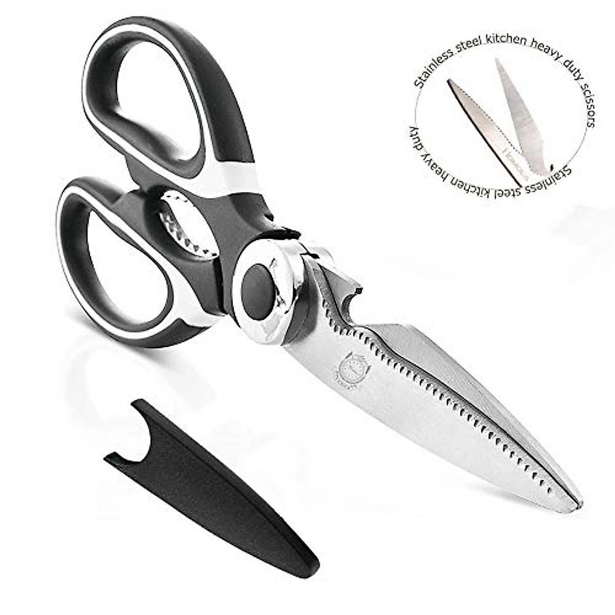 Kitchen Scissors - dishwasher safe Stainless Steel Poultry Shears, Multi-function Cooking Scissors Heavy Duty