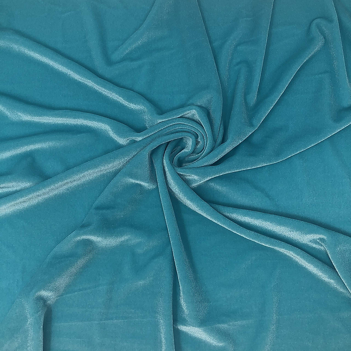 Stretch Velvet Solid by Elotex International Fabric (Turquoise Aqua)