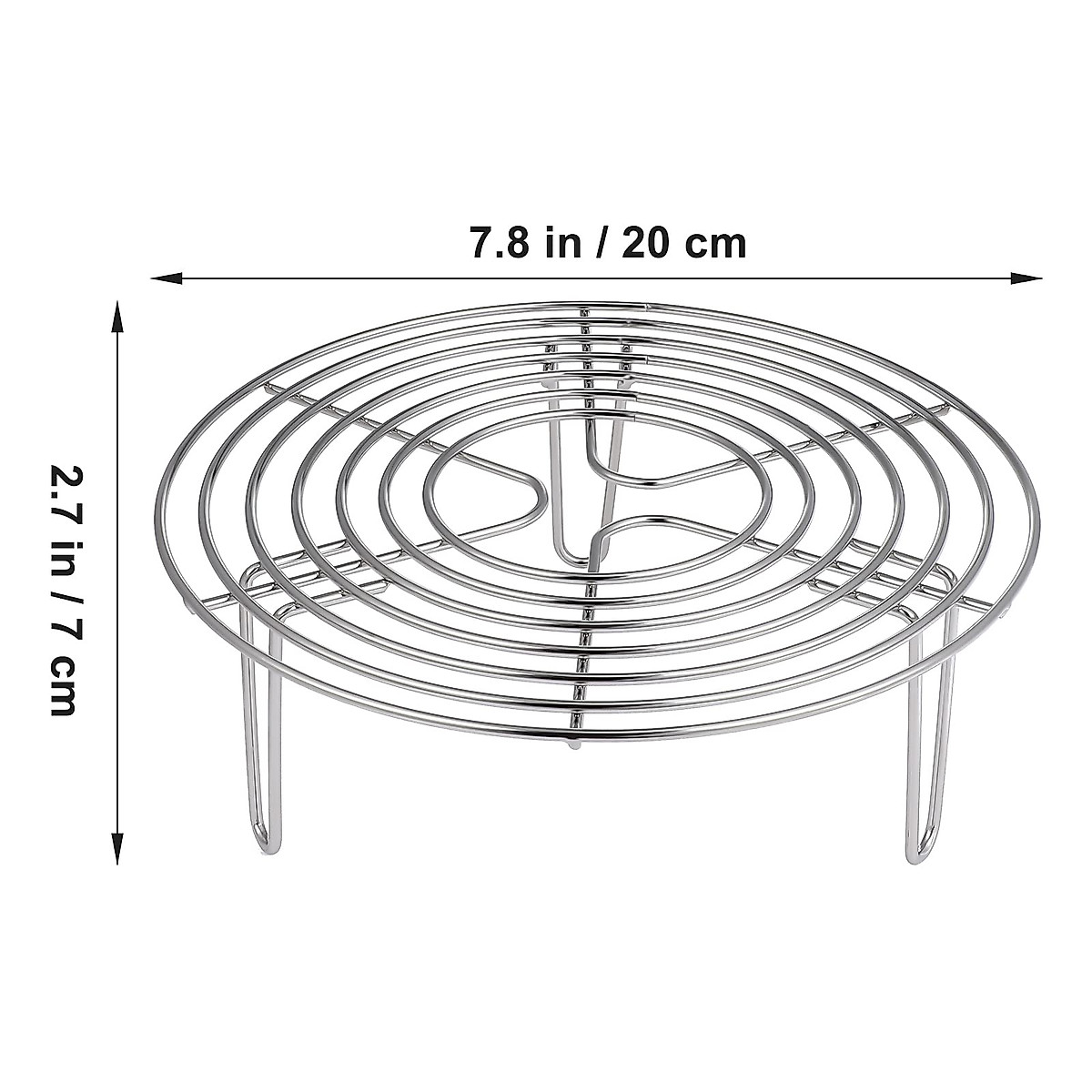 Cabilock Stainless Steel Steamer Rack Round Cooling Rack Microwave Tray Microwave Plate Stacker Cooking Supplies for Steaming Bacon Snacks (20 * 7cm)