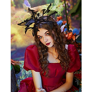 Coucoland Butterfly Fascinator Hat Derby Fascinators Boho Style Headband Butterfly Headpiece