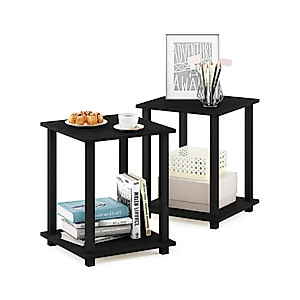 Furinno Simplistic End Table Set with 3-Tier TV Entertainment Stand