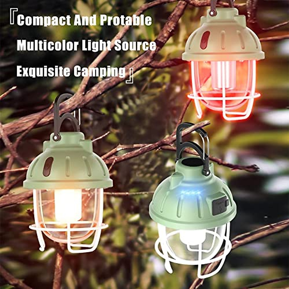 MAKIVI Camping Lantern,Tent Lights,Rechargeable IPX4 Waterproof Lights LED Light,3 Light Color 7 Light Modes Lanterns