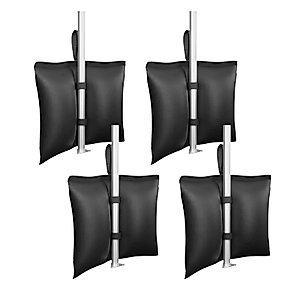 Inlun Outdoor Canopy Weights Sand Bags Leg Weights for Canopy Tent, Patio Umbrella, Outdoor Furniture, 4pcs-Pack (Black)