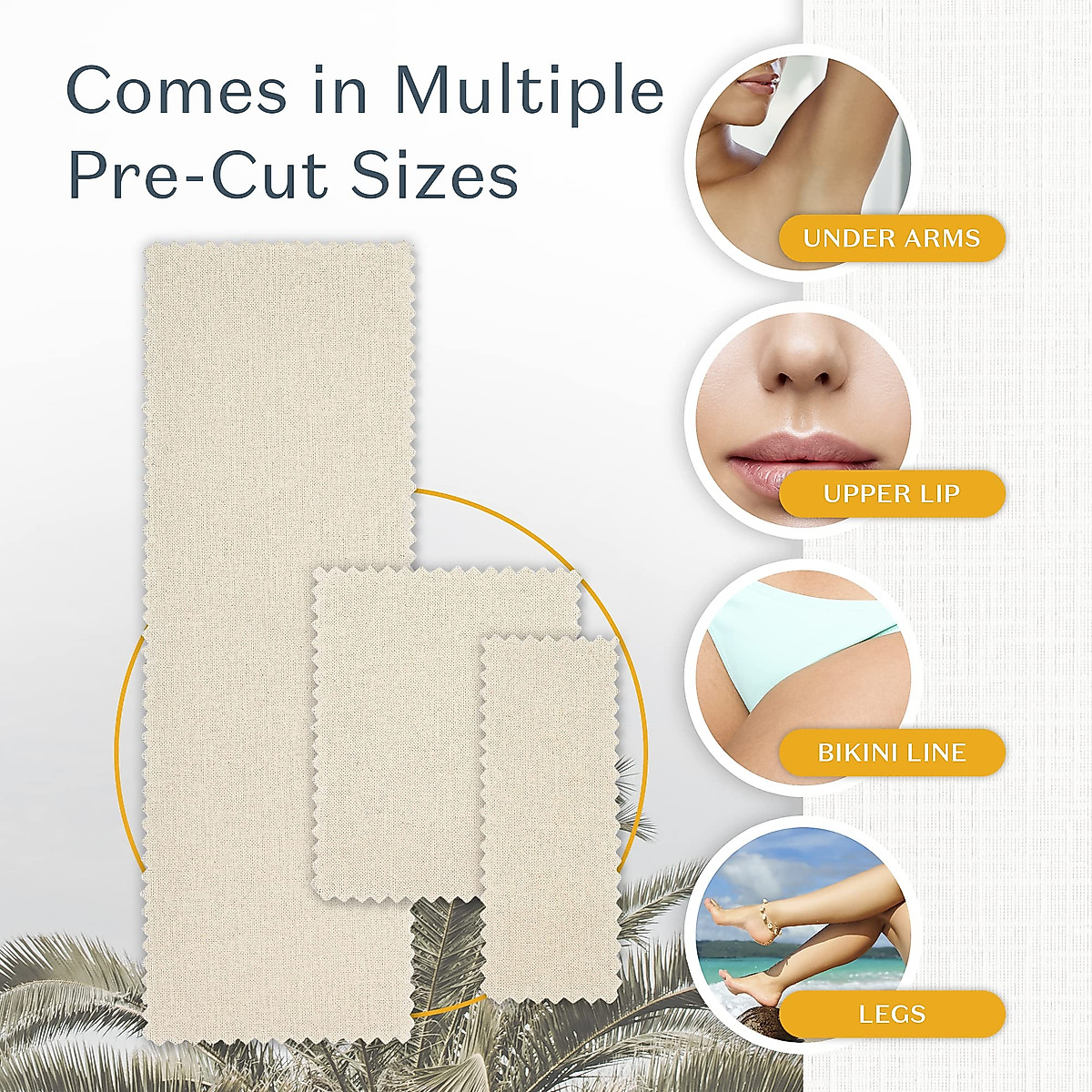 sugaringLA Muslin Cotton Sugaring Strips - Pre-cut Cloth Strips for Hair Removal - Body and Facial Hair Remover - Reusable, Multi Size (15 Pieces)