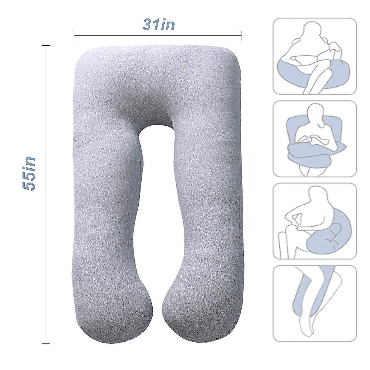 MOON PINE U Shaped Pregnancy Pillow for Sleeping and Replacement Pillow Cover