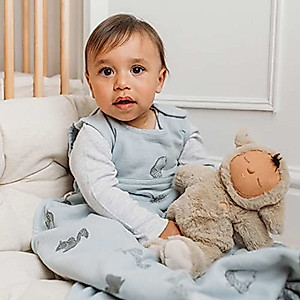 Merino Kids Duvet-Weight Baby Sleep Bag for Babies 0-2 Years, Acorn Print - Light Grey