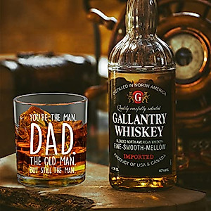 Waipfaru Dad Gifts, You Are the Man Dad Whiskey Glass, Father’ s Day Birthday Christmas Gifts for Dad Father Him Men Husband from Daughter Son Wife, 10Oz Funny Old Fashioned Glass