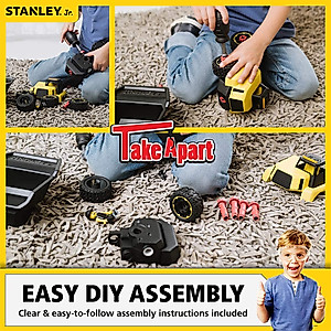 STANLEY Jr. Red Toolbox Stanley Jr - Take a Part Dump Truck, Yellow; Black