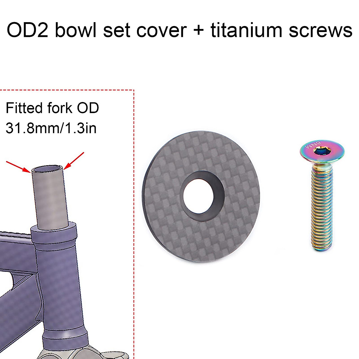 BuyWeek Bike Headset Top Cap, Bicycle Headset Top Cover Mountain Bike Fork Tube Headset Cover for Mountain Road Bike