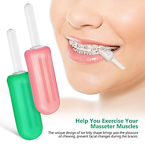 Healifty Chewies for Aligners 6 Pcs - Popsicle-shaped Silicone Chewies with Grip Handles, Aligner Chompers Mouth Care Tool (Original, Strawberry, Mint)