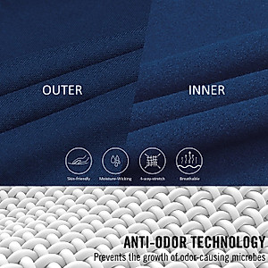 BALEAF Youth Boys Compression Thermal Shirt Fleece Baselayer Long Sleeve Cold Gear Mock Top Baseball Football Undershirt Navy Size M