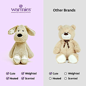 warmies Microwavable & Weighted Stuffed Animals, Puppy - Heated Stuffed Animal Plushie for Warmth & Comfort - Cute Soft Plush Toys for Adults & Children (Boys, Girls, Babies & Toddlers)