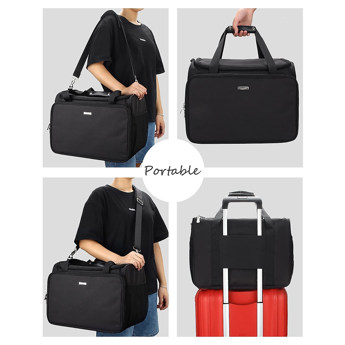 MONSTINA Professional Hairdressing Bag,Hairstylist Travel Bag,Cosmetics Beauty Hairdresser Bag with Shoulder Strap,Hair Makeup Salon Organizer Bag for Barber Insulation Material