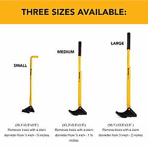 Tree Popper The Small Invasive Plant Remover for Stems ¼ inch - ¾ inches (.5 cm - 2 cm)
