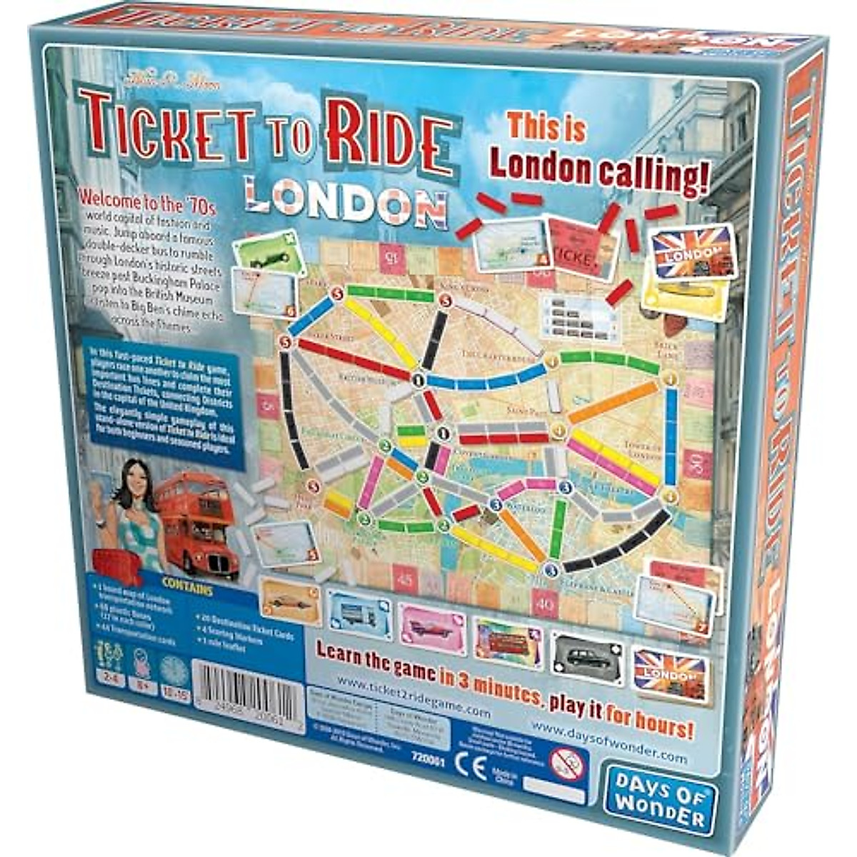 Ticket to Ride London Board Game - Train Route-Building Strategy Game, Fun Family Game for Kids & Adults, Ages 8+, 2-4 Players, 10-15 Minute Playtime, Made by Days of Wonder