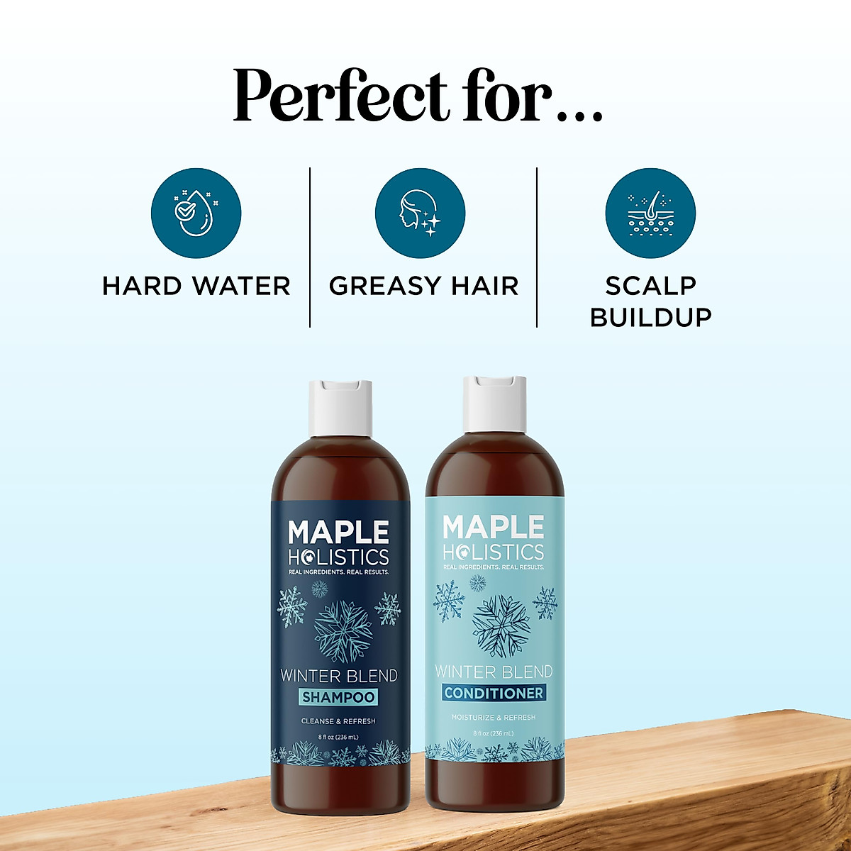 Sulfate Free Hard Water Shampoo and Conditioner - Hard Water Hair Treatments of Product and Minerals with Five Mint Essential Oils for Replenishing Hydration and Hair Shine - Paraben & Cruelty Free